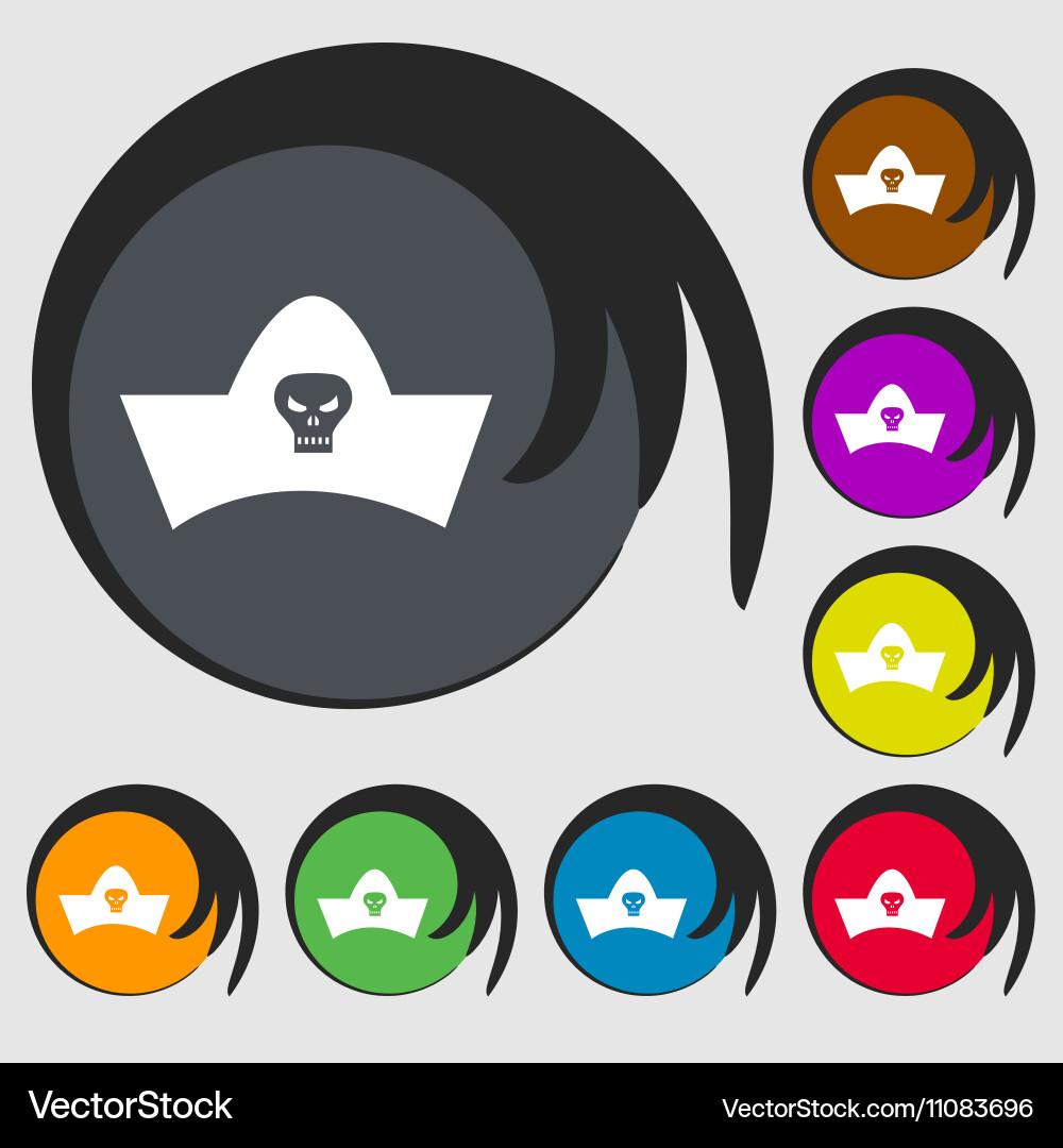 Black pirate hat with skull and crossbones icon Vector Image