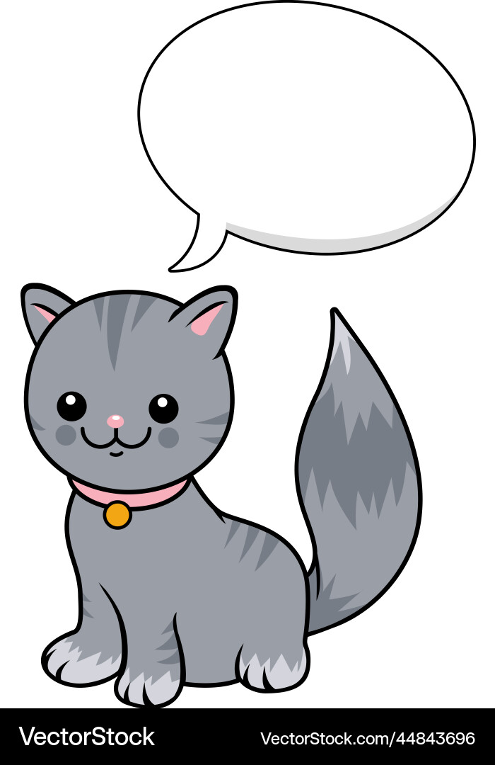 Cartoon cat with a speech bubble Royalty Free Vector Image