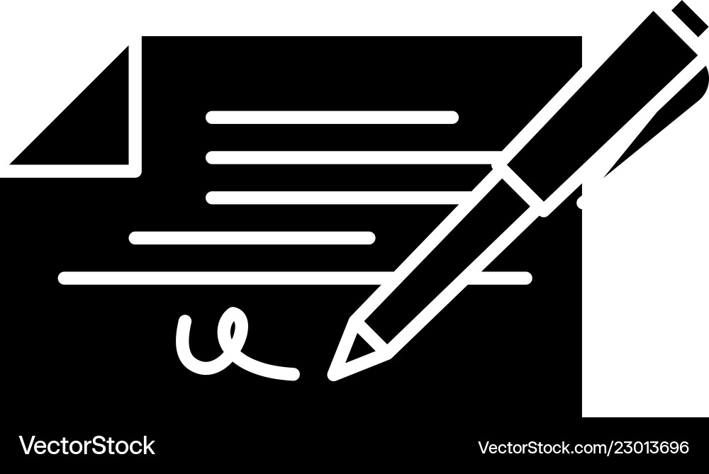 Check signature black icon sign Royalty Free Vector Image