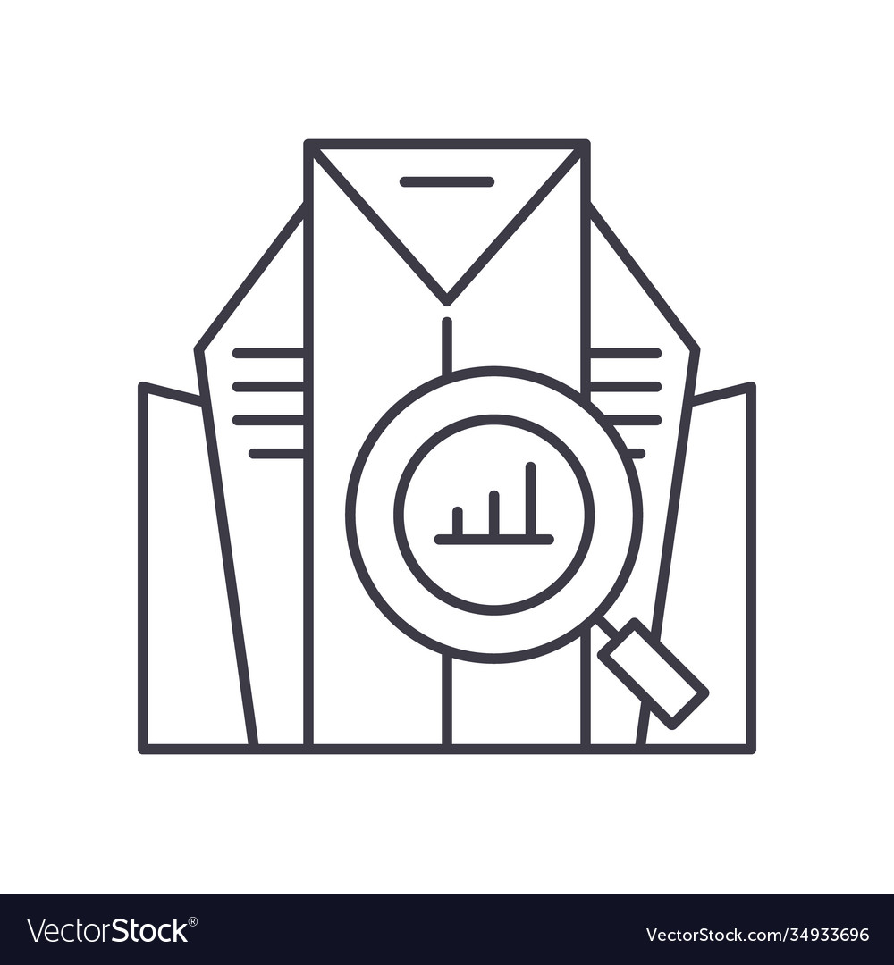 Corporation analysis icon linear isolated Vector Image