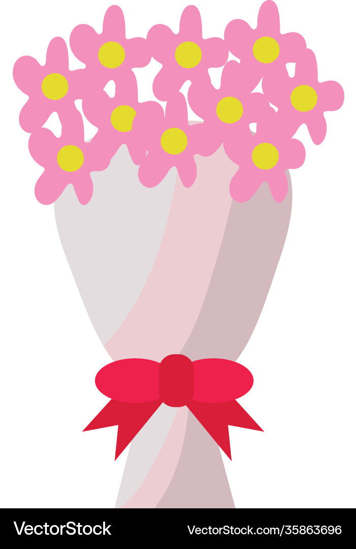 Flowers bouquet gift nature icon Royalty Free Vector Image