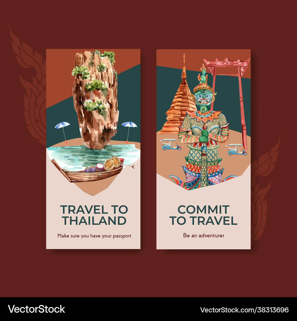 Flyer with thailand travel concept design Vector Image