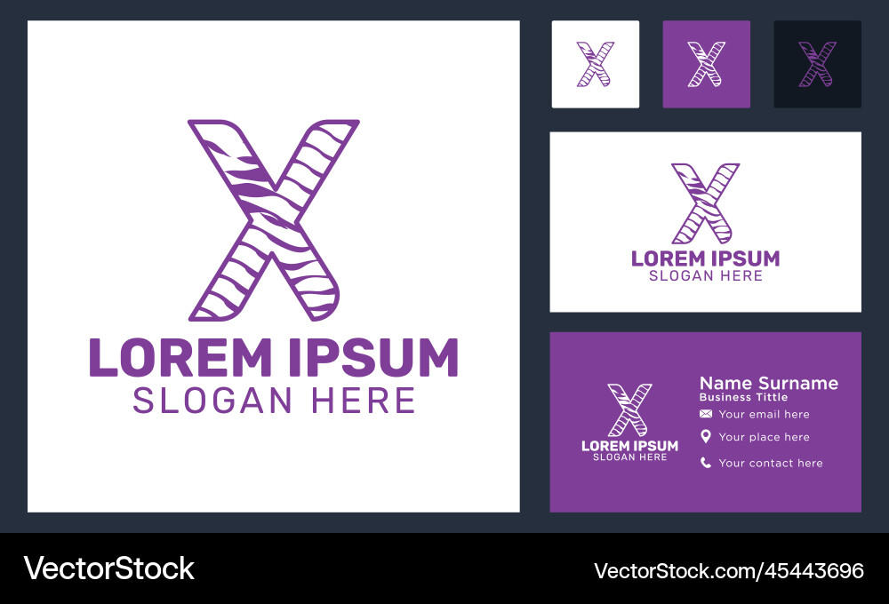 Initial monogram letter x animal skin logo design Vector Image