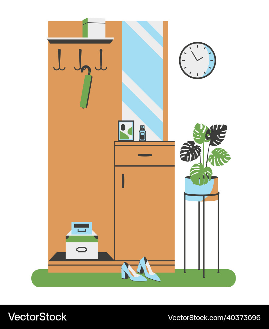 Interior hallway furniture Royalty Free Vector Image