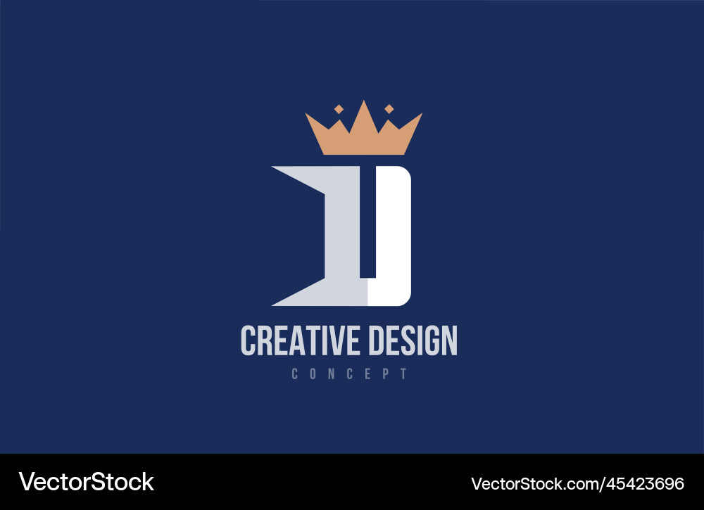 King crown u alphabet letter logo icon design Vector Image