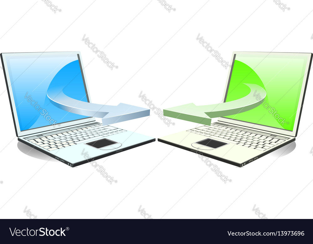 Laptops communicating Royalty Free Vector Image