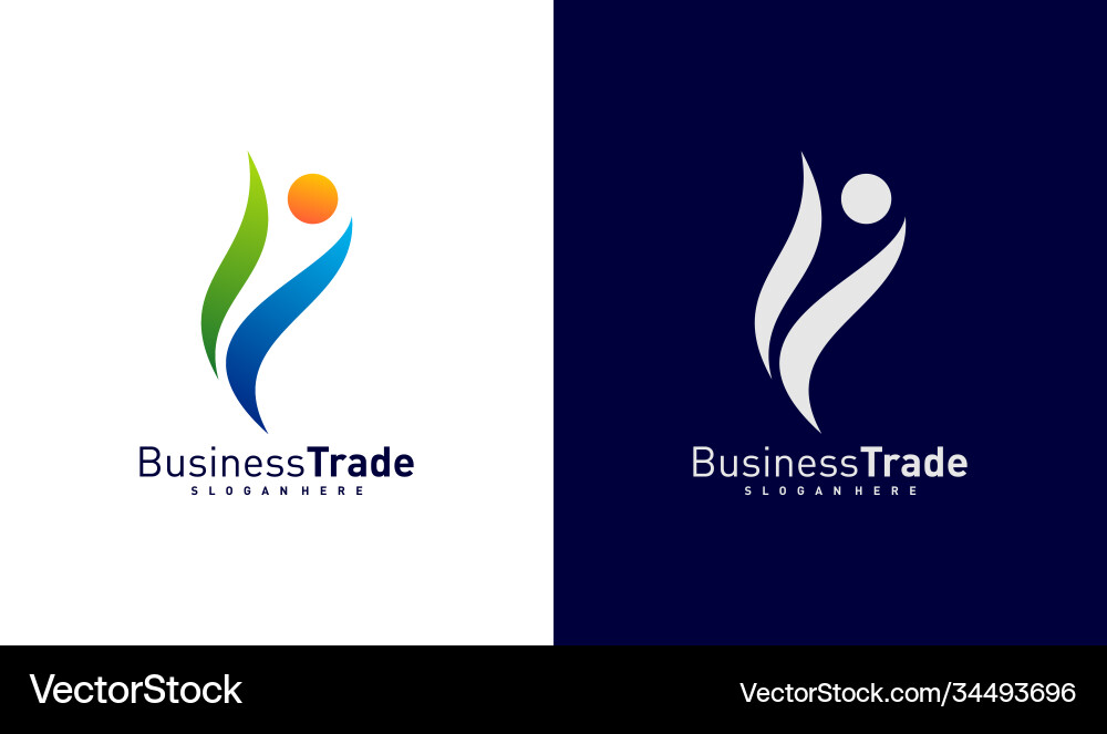 Leadership logo design colorful people logo Vector Image