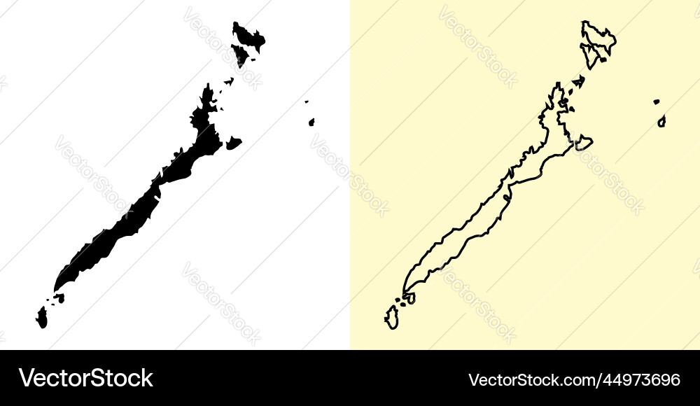 Palawan map philippines asia filled and outline Vector Image