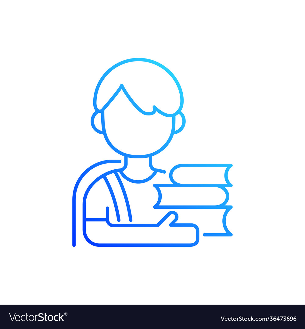 Schoolboy gradient linear icon Royalty Free Vector Image