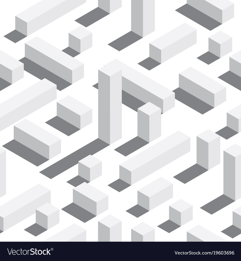 Seamless pattern with isometric blocks Royalty Free Vector