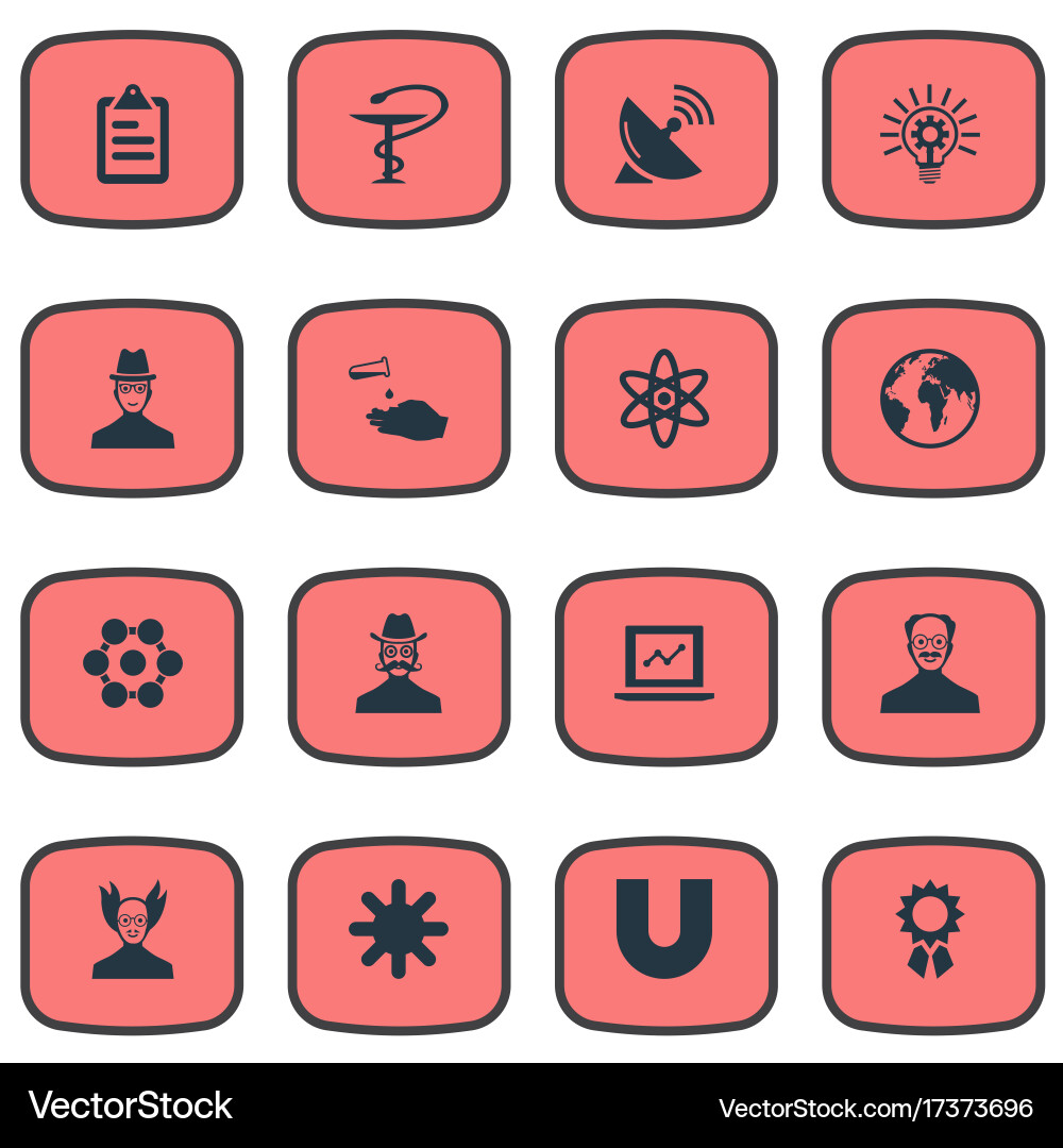 Set of simple science icons Royalty Free Vector Image