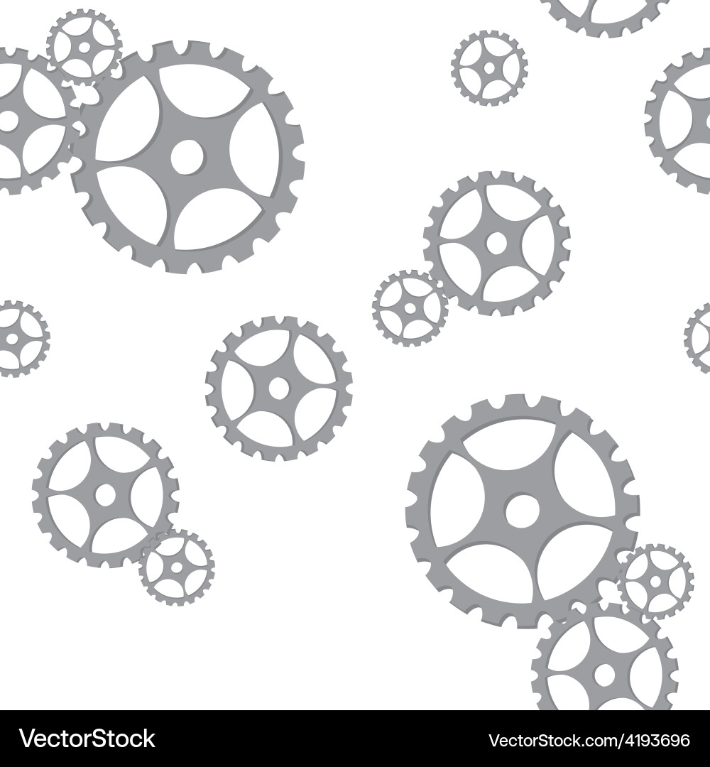 Silver gears pattern Royalty Free Vector Image