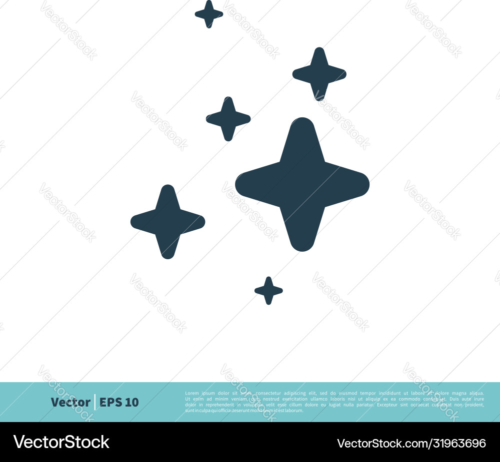 Sparkle and shiny stars icon logo template design Vector Image