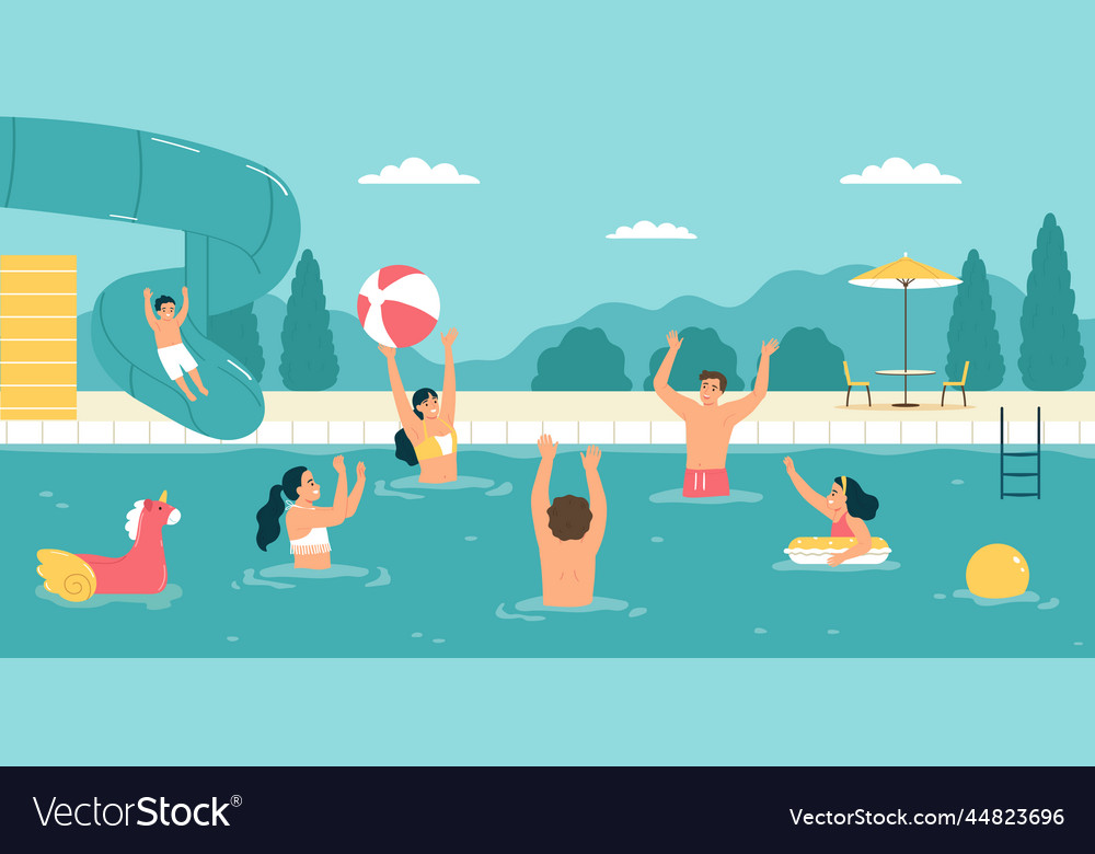 Swimming pool flat Royalty Free Vector Image - VectorStock Swimming pool flat Royalty Free Vector Image - VectorStock