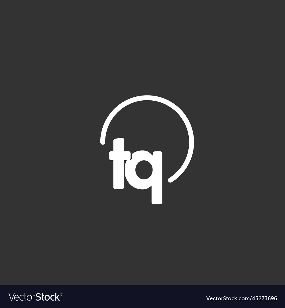 Tq initial logo with rounded circle Royalty Free Vector