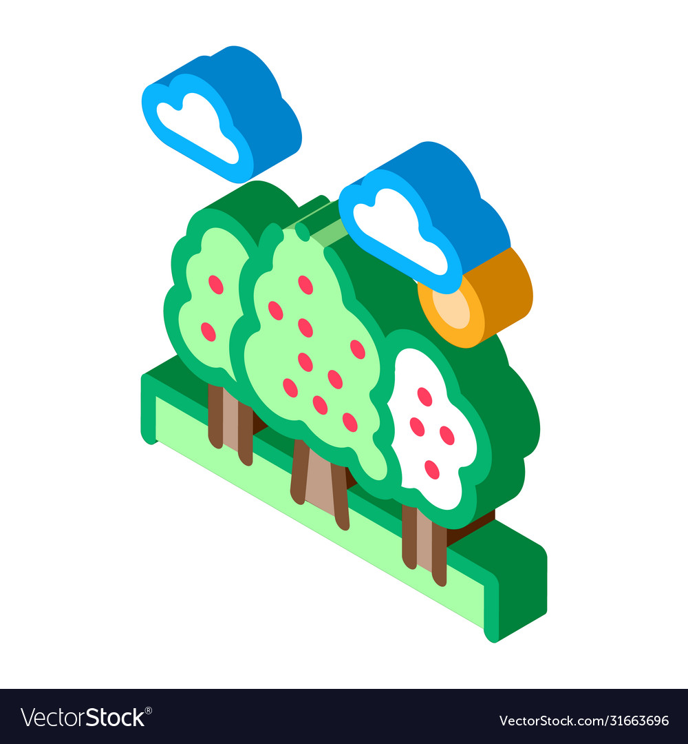 Trees Forest Isometric Icon Royalty Free Vector Image