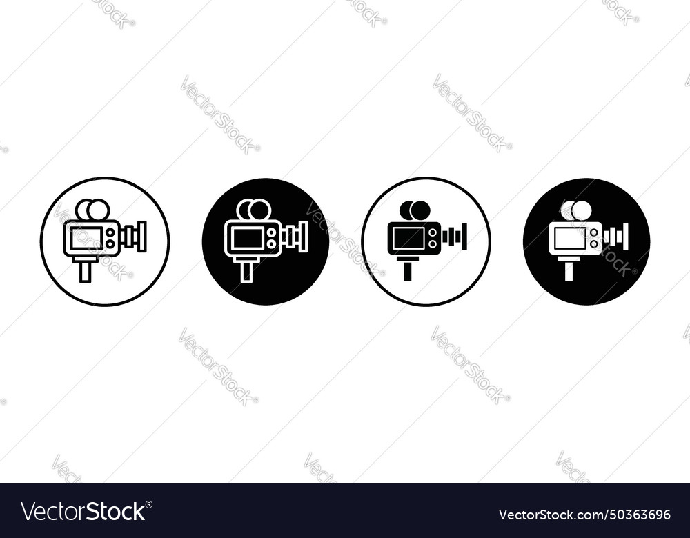 Tv camera icon set video film projector Royalty Free Vector