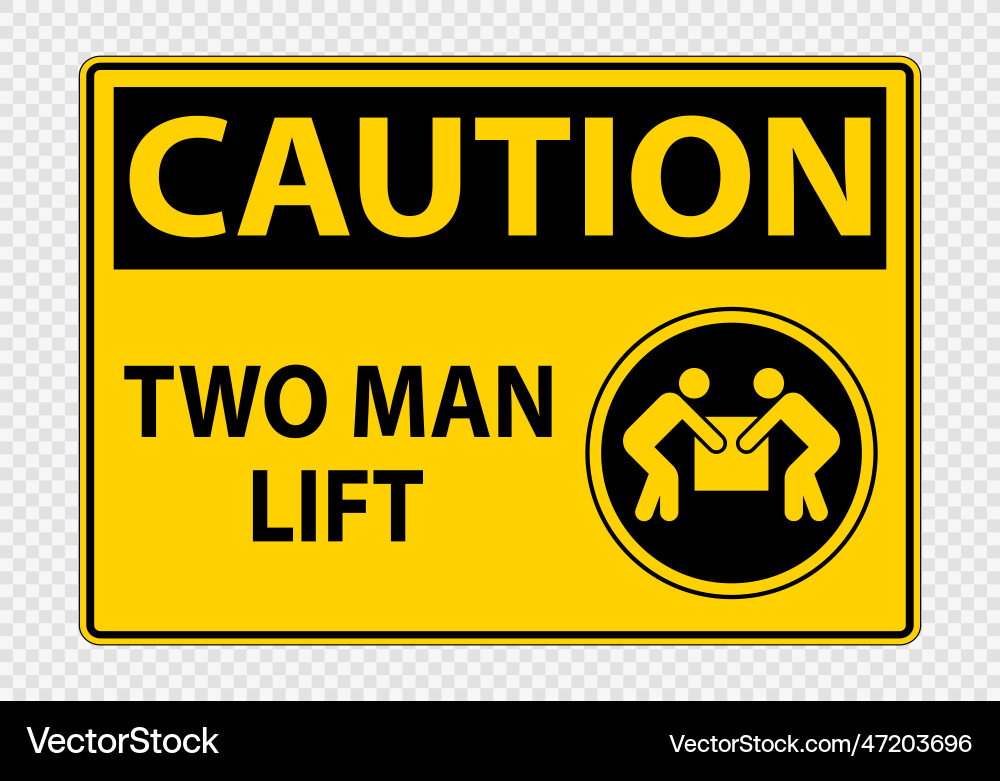 Two man lift symbol sign isolate on transparent Vector Image