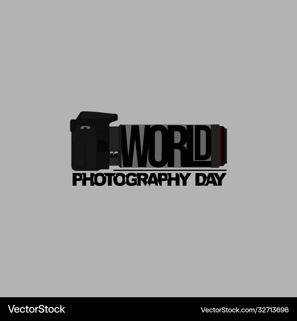 Typography design for world photography day Vector Image