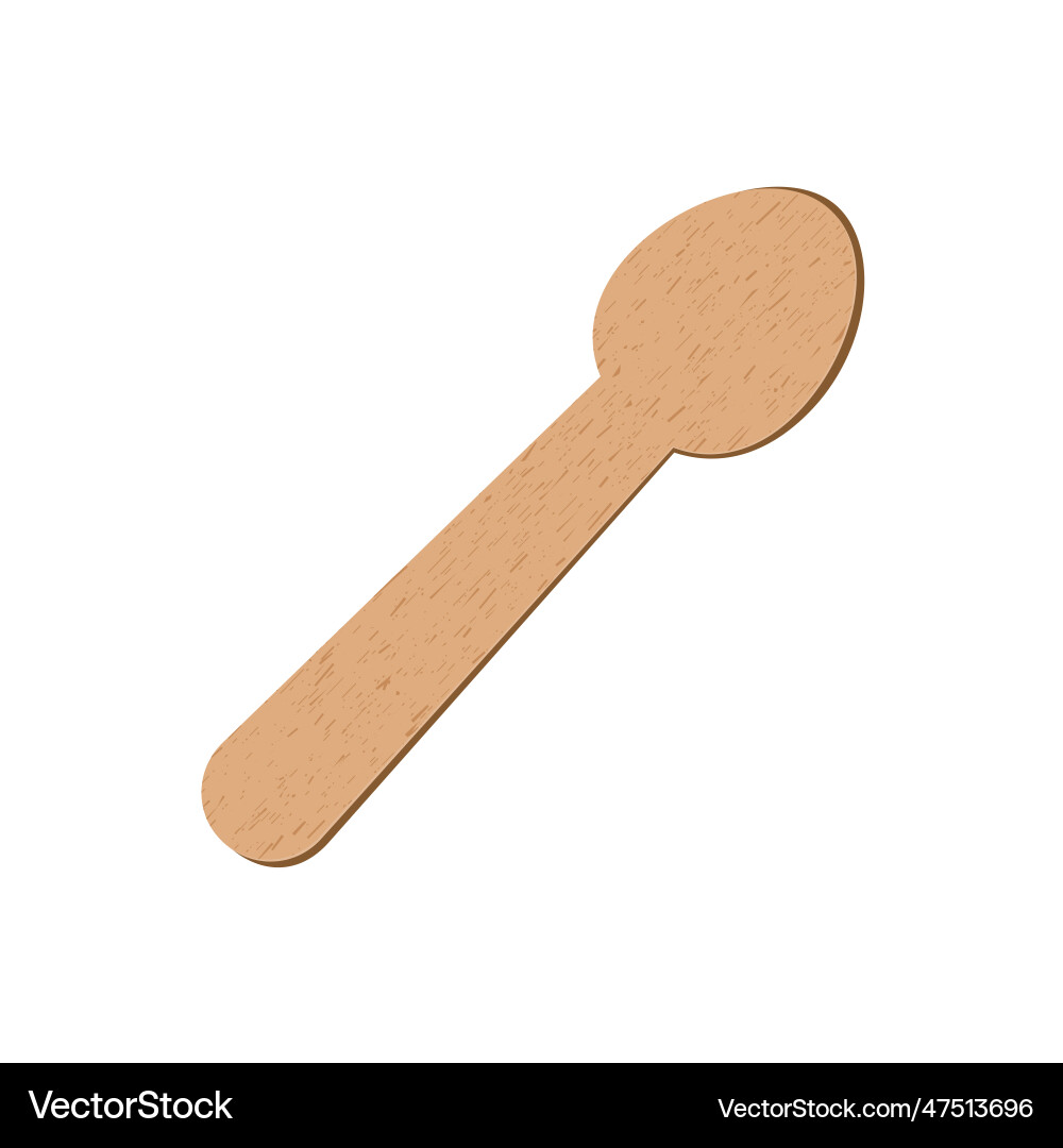 Wooden spoon realistic style Royalty Free Vector Image