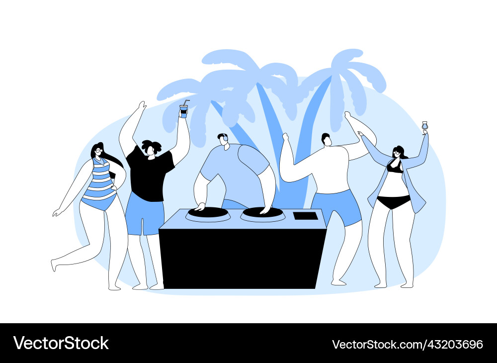 Young people teenagers group dancing and drinking Vector Image