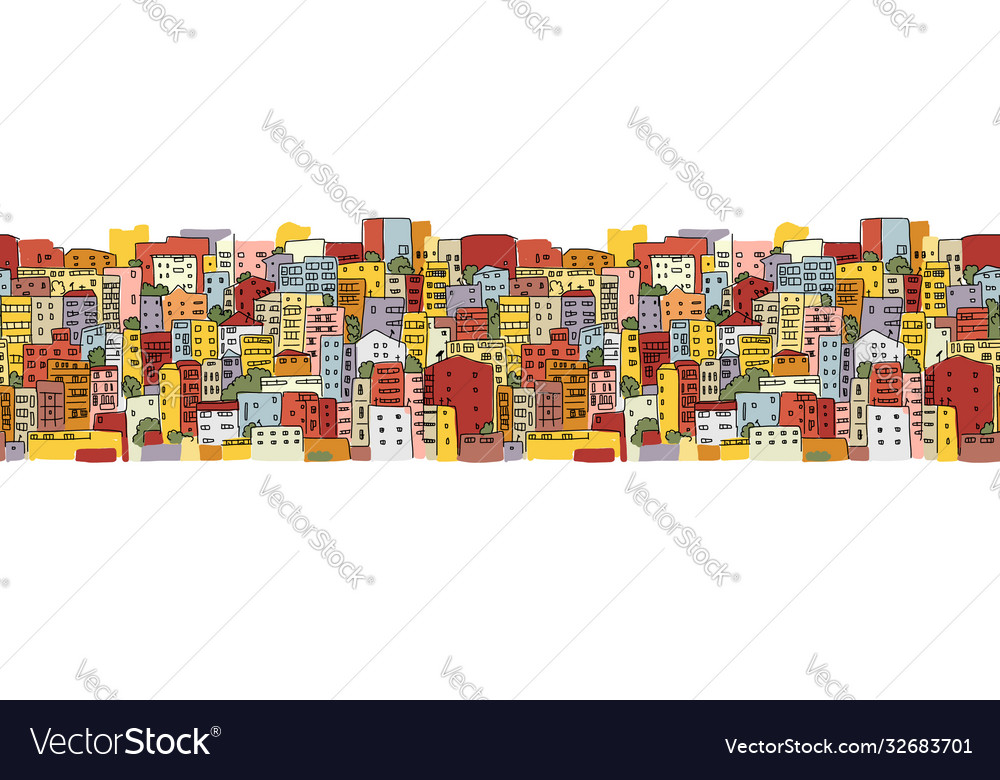 Abstract cityscape background seamless pattern Vector Image
