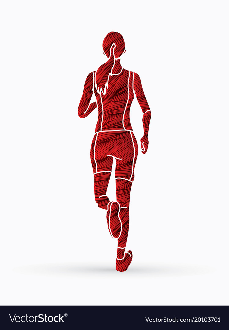 Athlete runner a woman running Royalty Free Vector Image