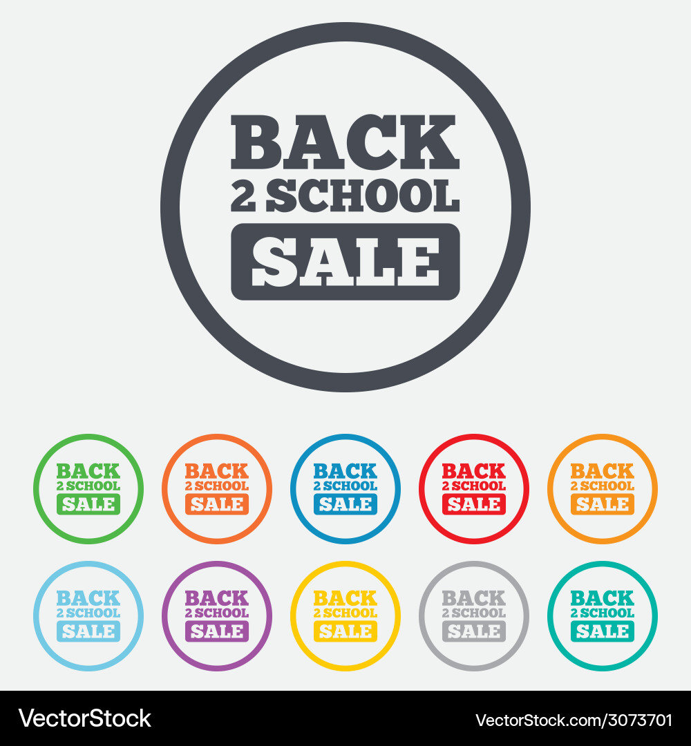 Back to school sign icon Back 2 school symbol Vector Image