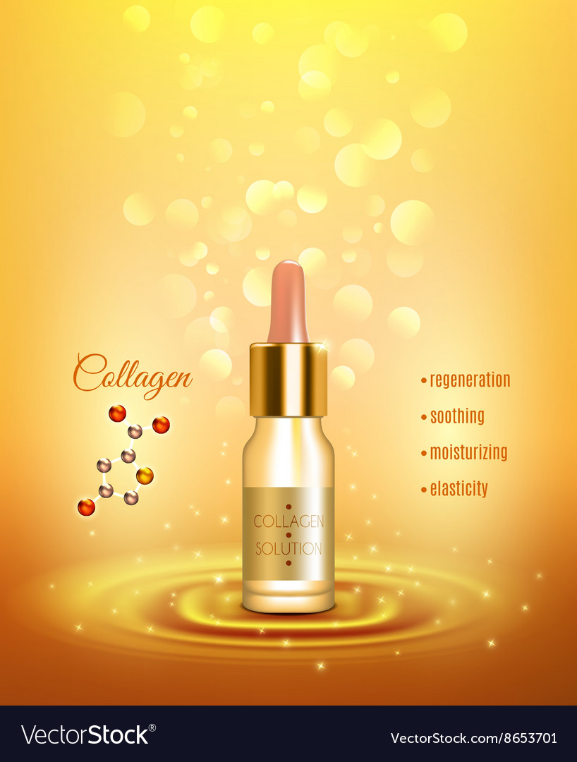 Collagen hydration and moisturizing solution Vector Image