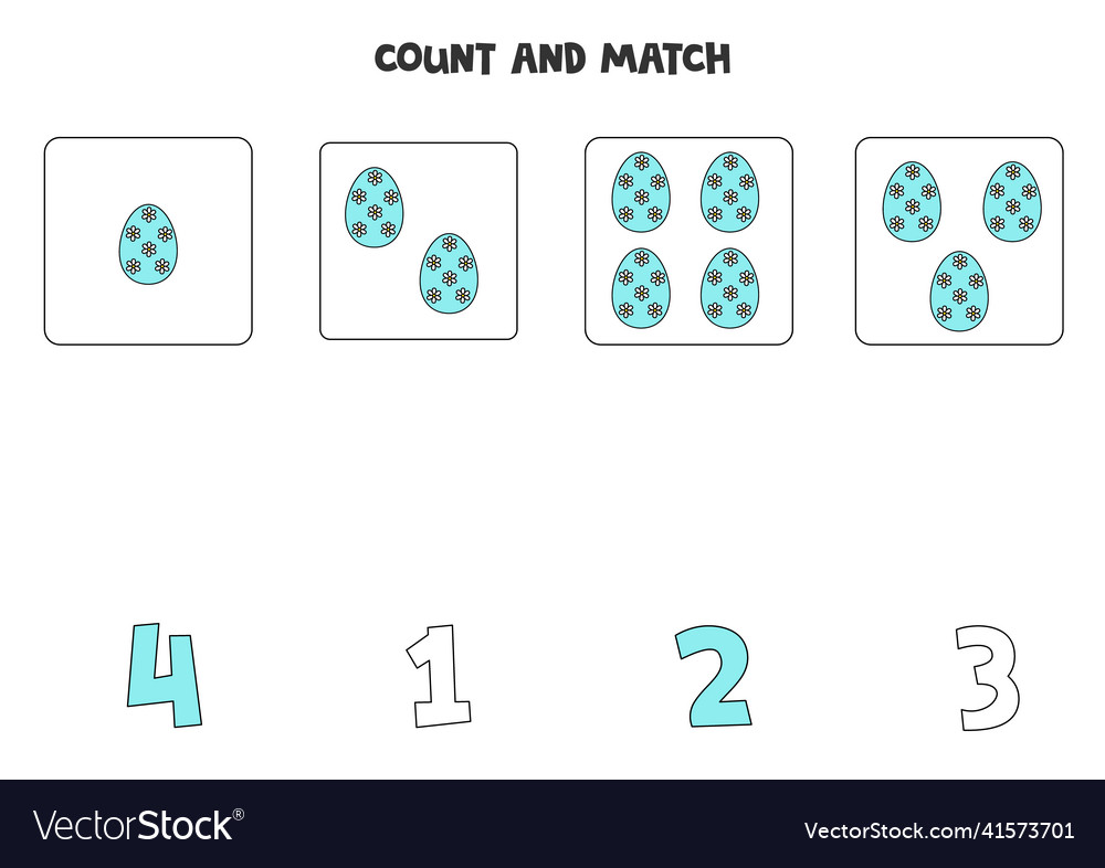 Counting game for kids count all easter eggs Vector Image