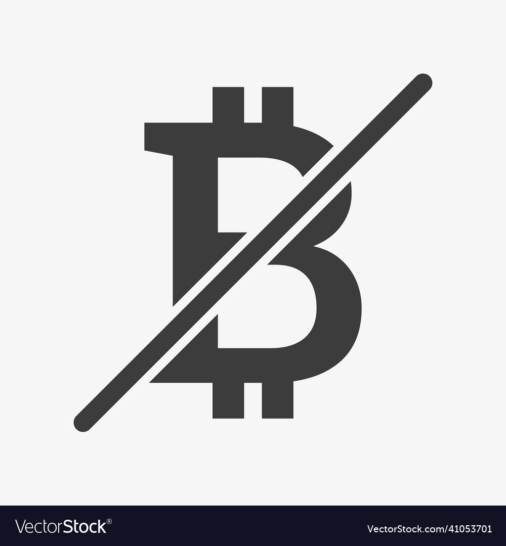 Crossed bitcoin symbol btc banned icon Royalty Free Vector Crossed bitcoin symbol btc banned icon Royalty Free Vector