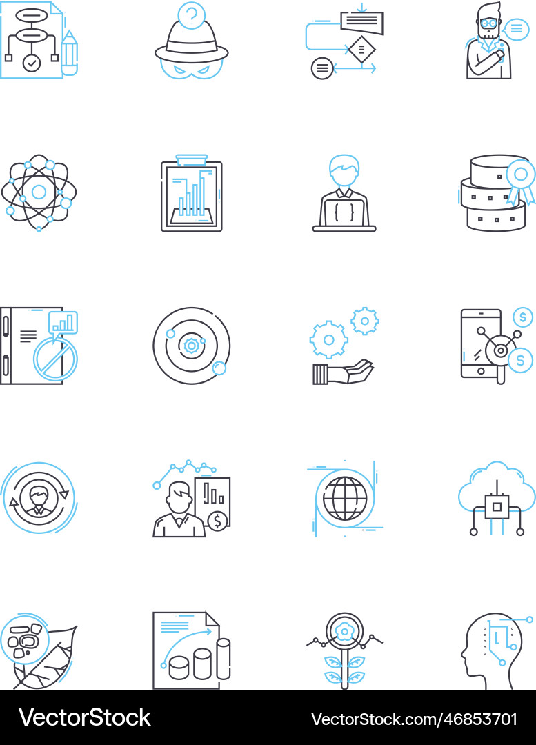 Design and invention linear icons set innovation Vector Image