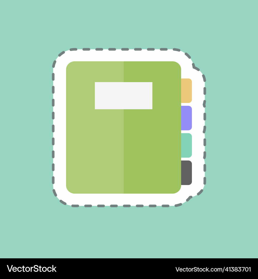 Diary sticker in trendy line cut isolated on blue Vector Image