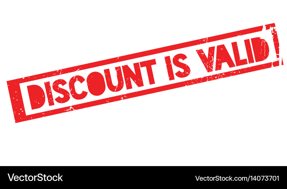 Discount is valid rubber stamp Royalty Free Vector Image
