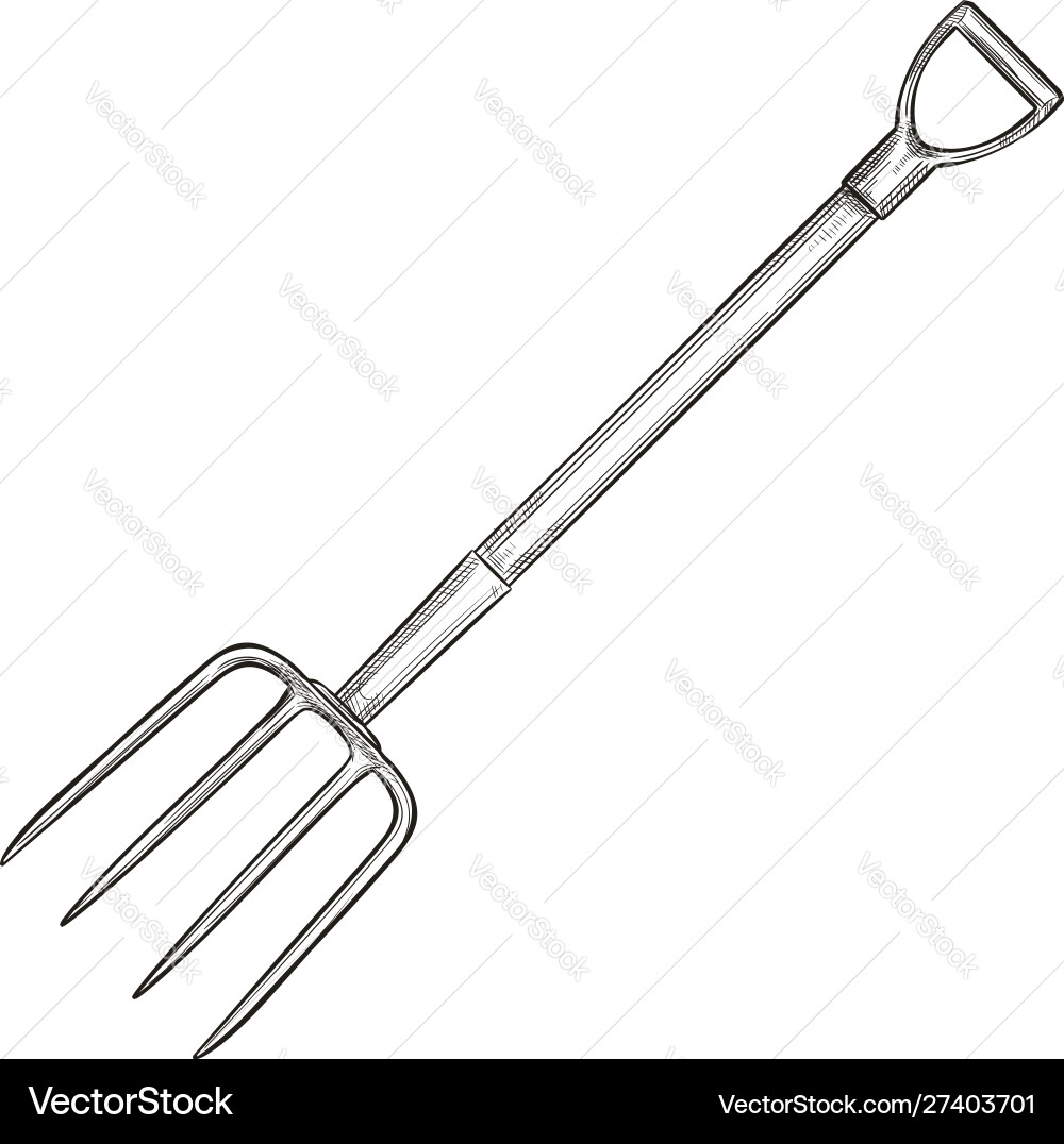 Garden pitchfork icon cartoon style Royalty Free Vector