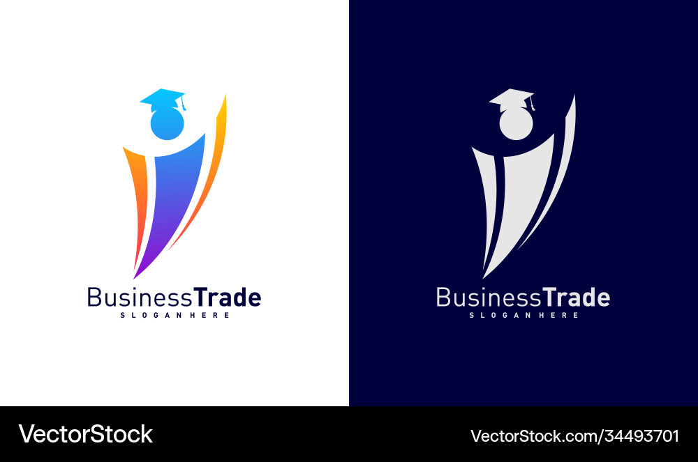 Leadership logo design colorful people logo Vector Image