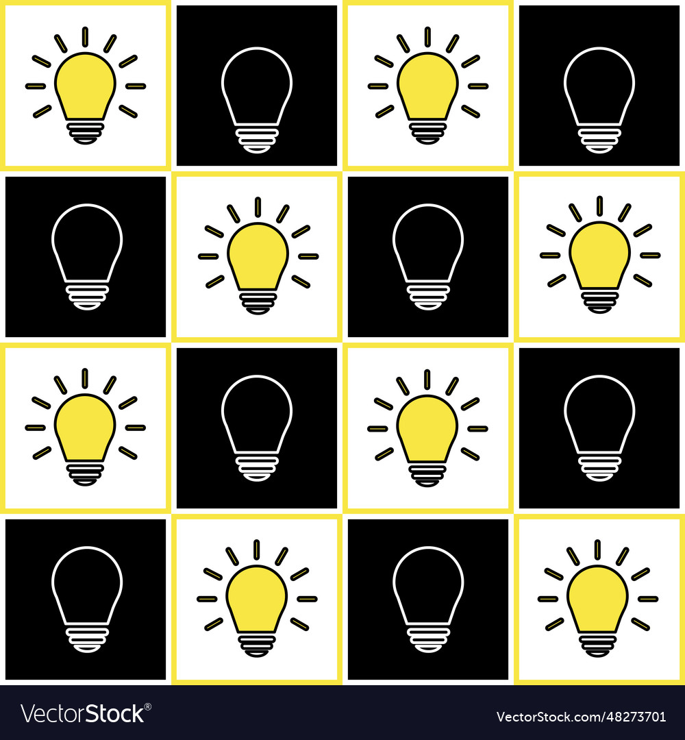 Light bulb pattern seamless background Royalty Free Vector