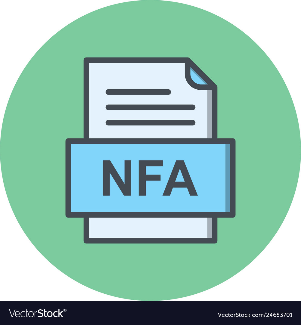 Nfa file document icon Royalty Free Vector Image