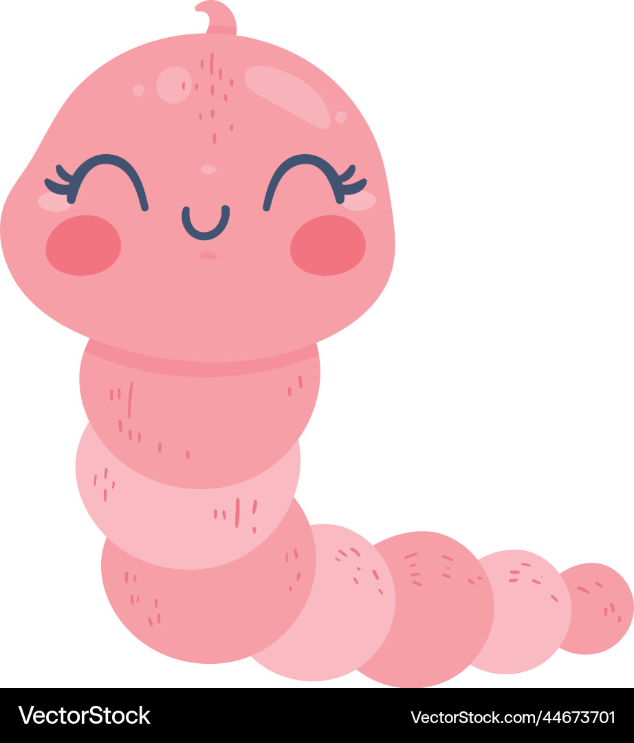 Pink worm garden animal Royalty Free Vector Image