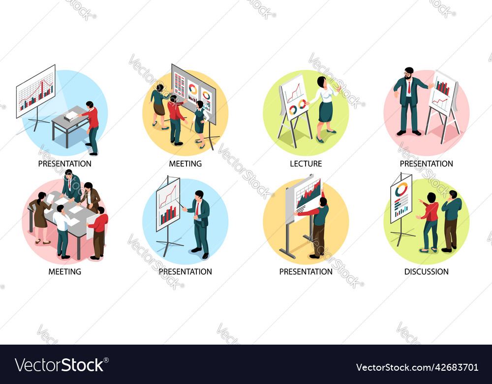 Presentation round compositions Royalty Free Vector Image