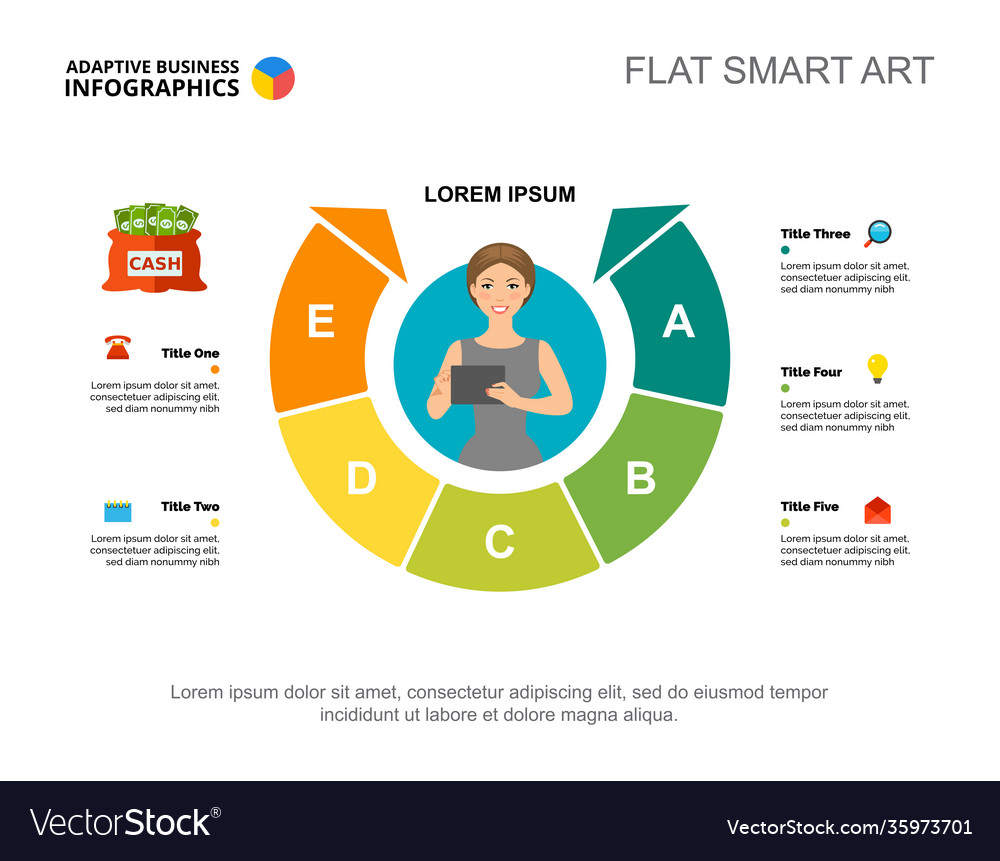 Process chart slide template Royalty Free Vector Image