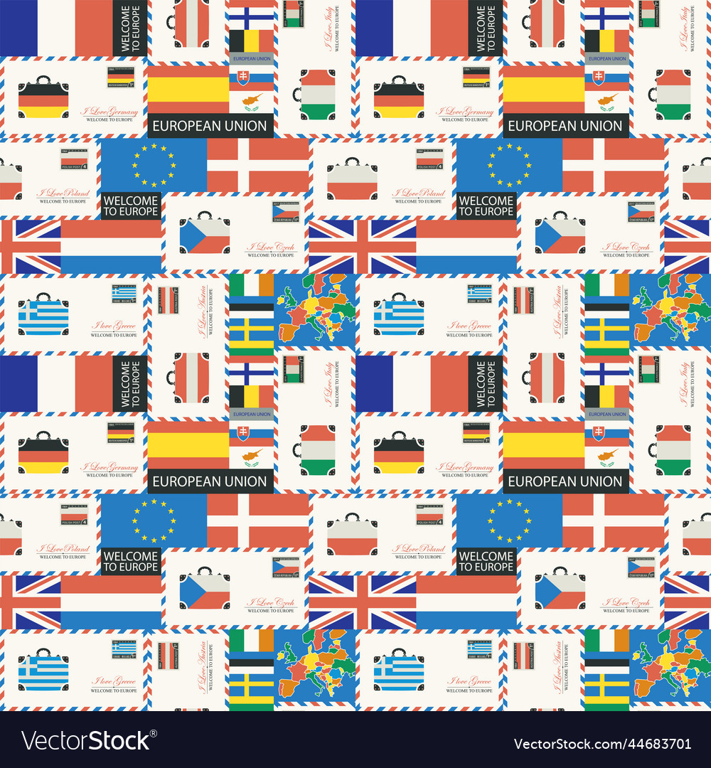 Seamless pattern on theme of travel to countries Vector Image