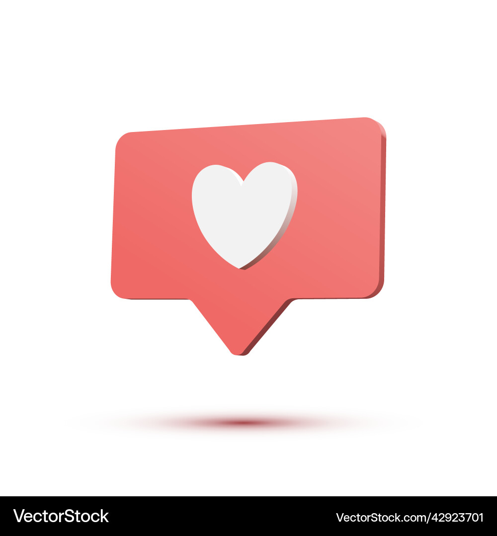 Social media like comment 3d cartoon Royalty Free Vector