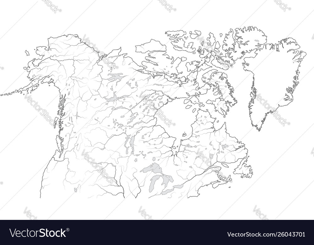 World map canada and north america region Vector Image