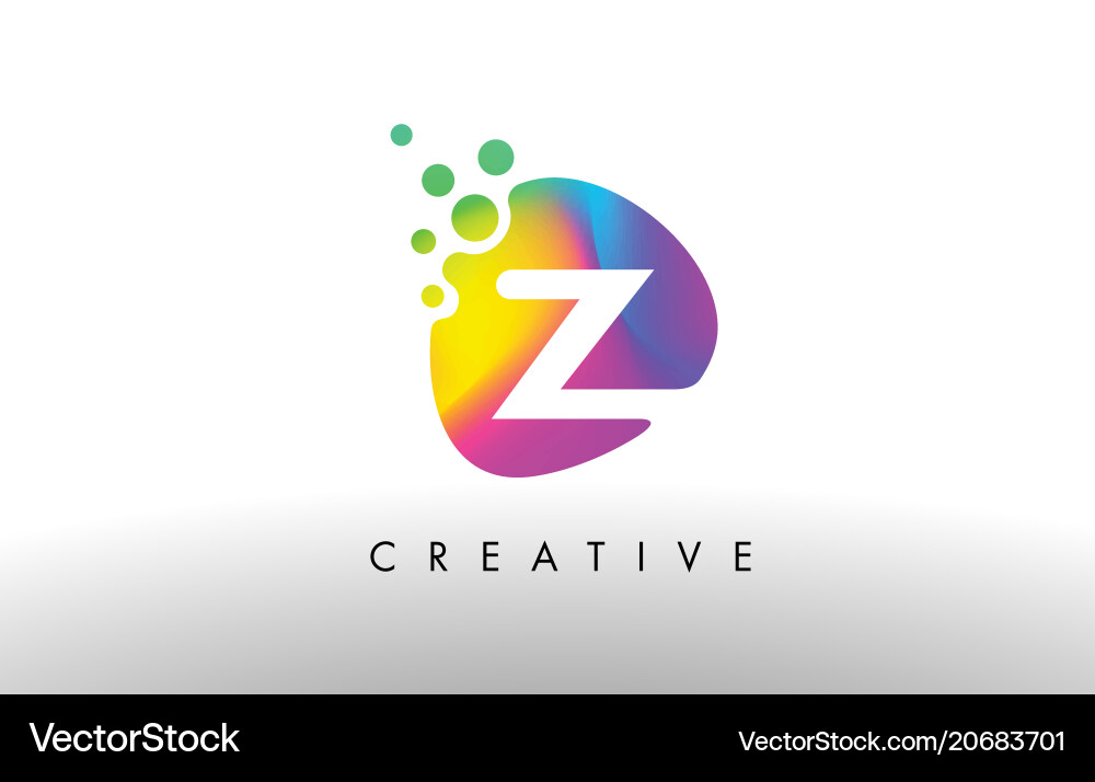 Z colorful logo design shape purple abstract Vector Image