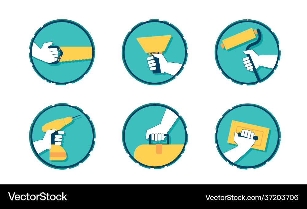 A set modern construction repair and finishing Vector Image