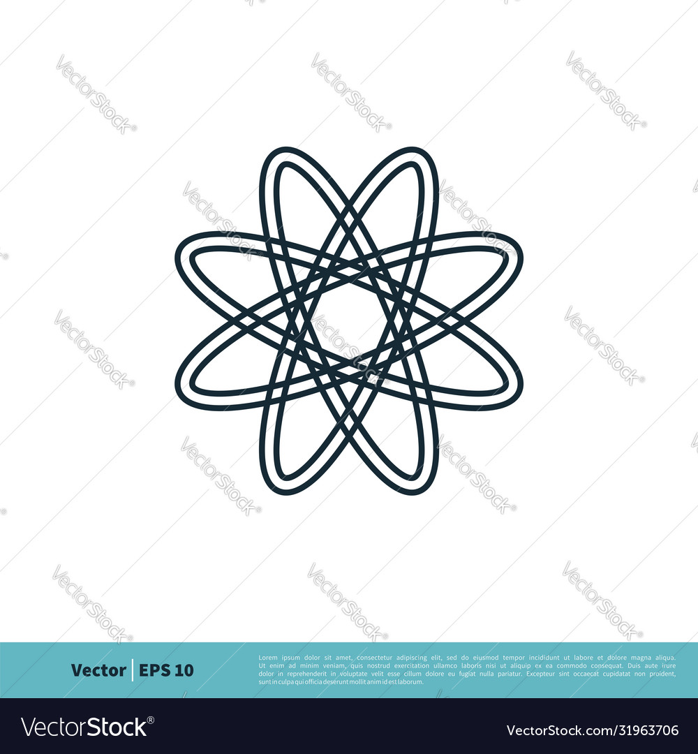 Atom nuclear icon logo template design eps 10 Vector Image