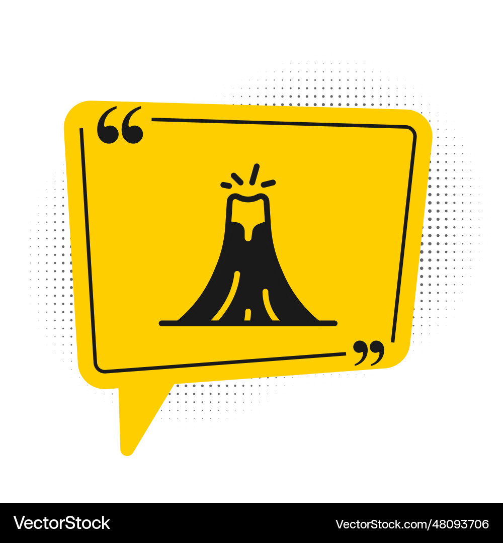 Black volcano eruption with lava icon isolated Vector Image