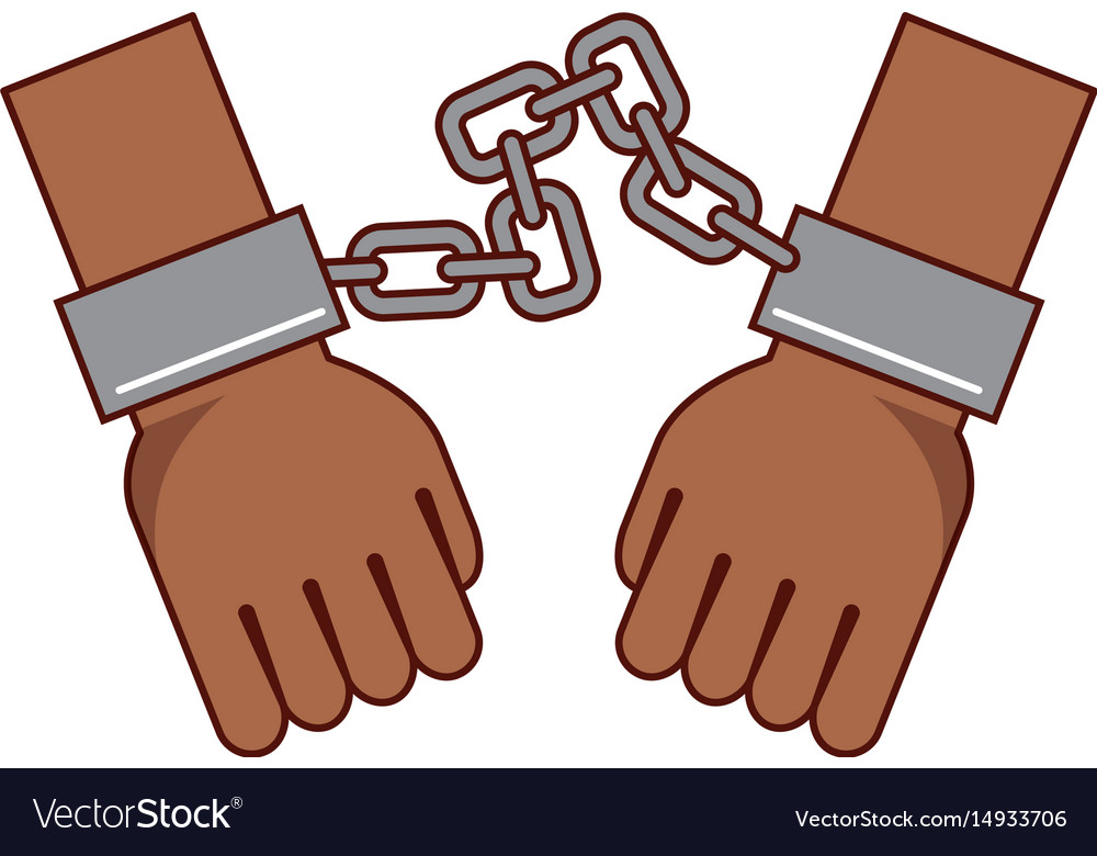 Hand human with chains Royalty Free Vector Image