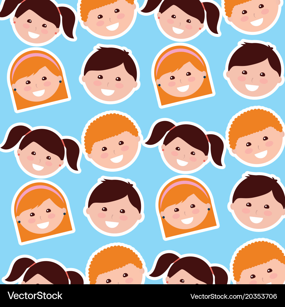Happy cartoon kids background Royalty Free Vector Image